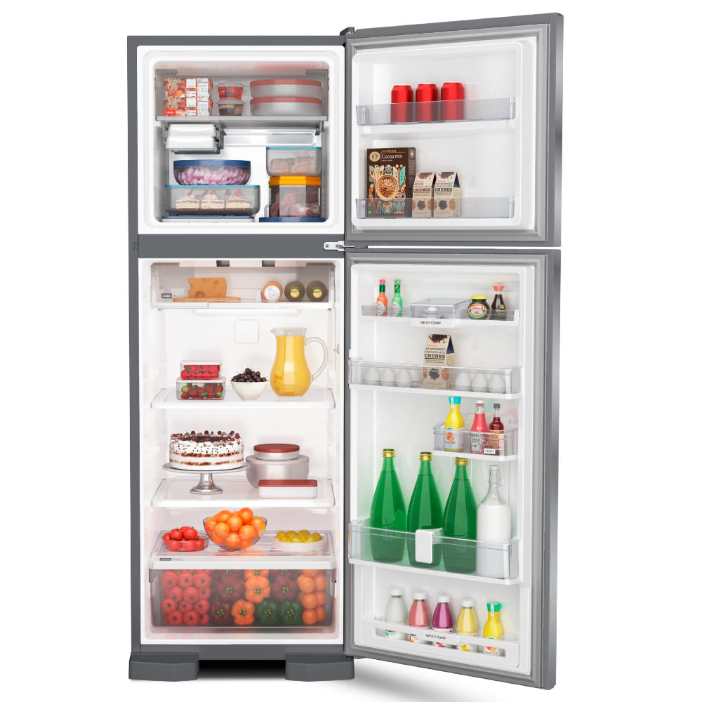 Geladeira Brastemp Frost Free Duplex 375 litros cor Inox com Espaço ...